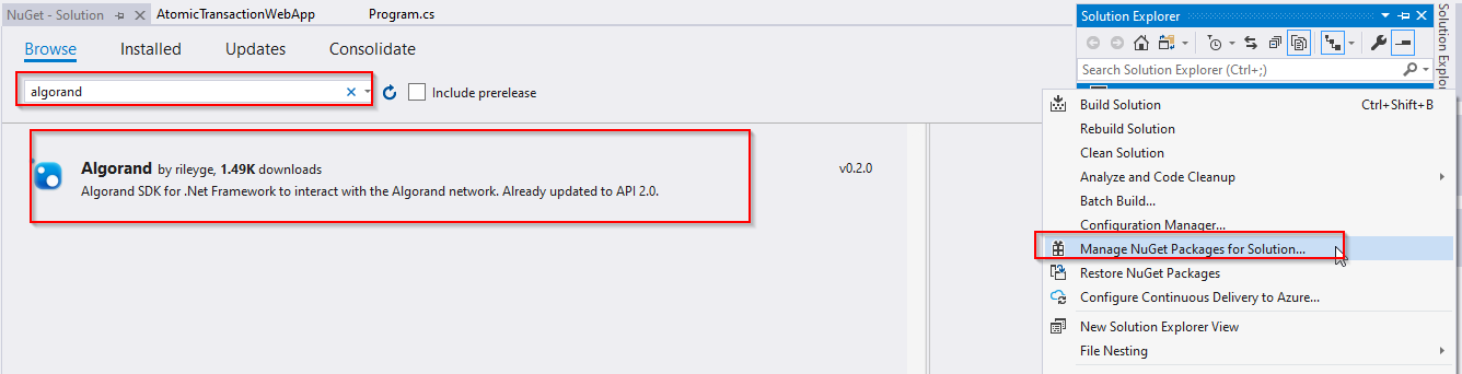 Atomic Transactions Web and Console Applications | Algorand Developer Portal